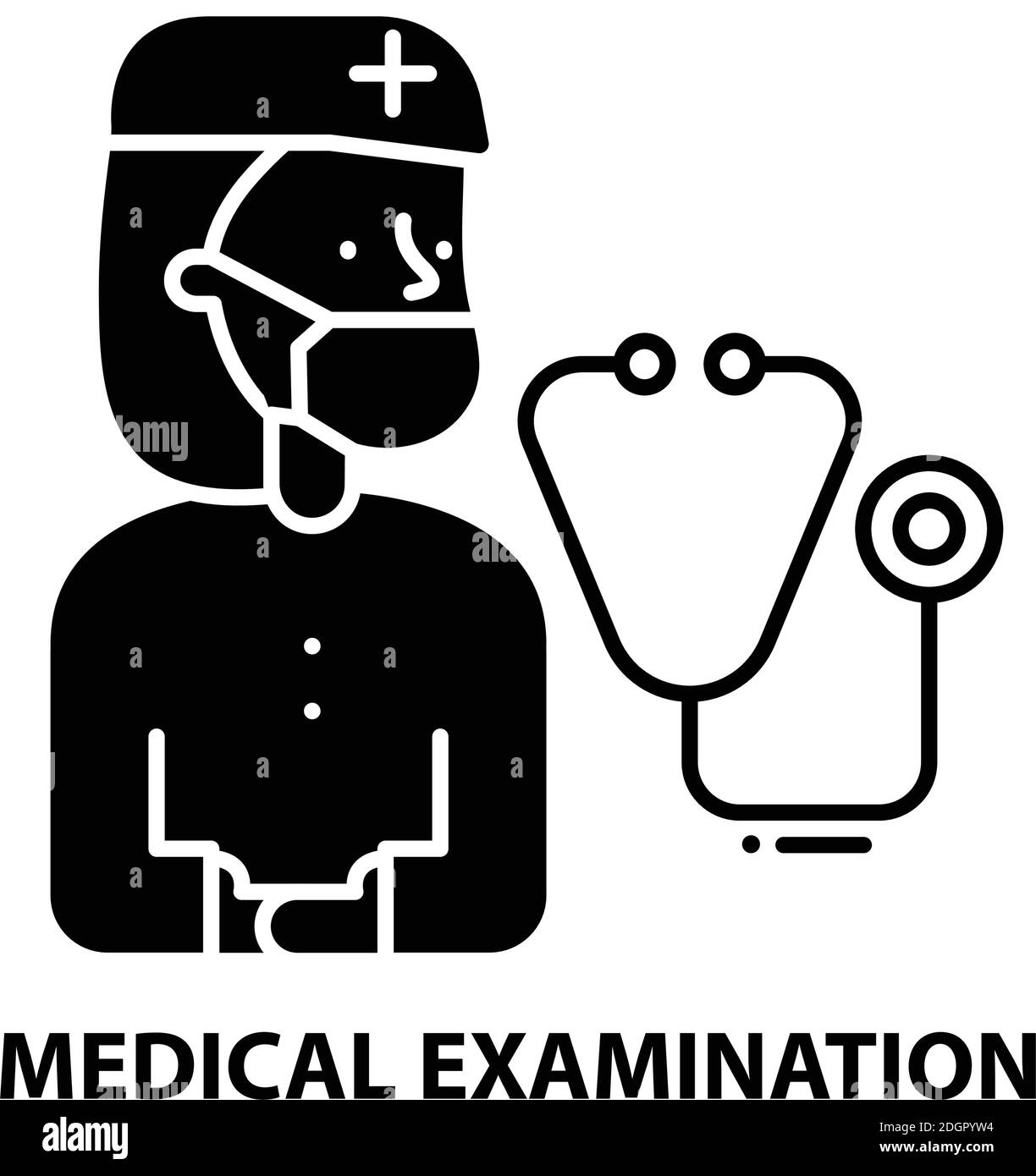 medical examination icon, black vector sign with editable strokes ...