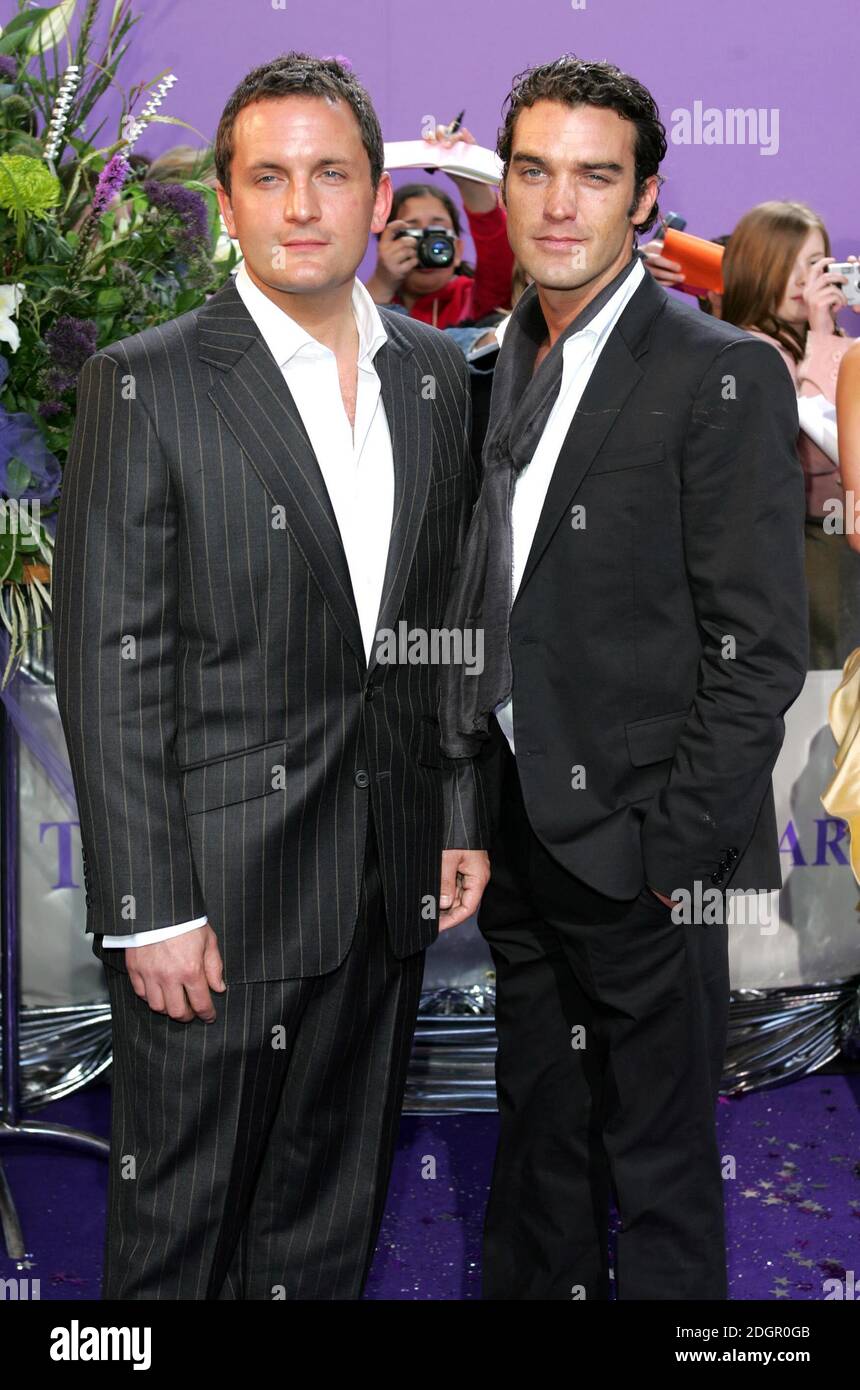 Eastenders stars Joel Beckett and Jake Maskell arriving at the British ...