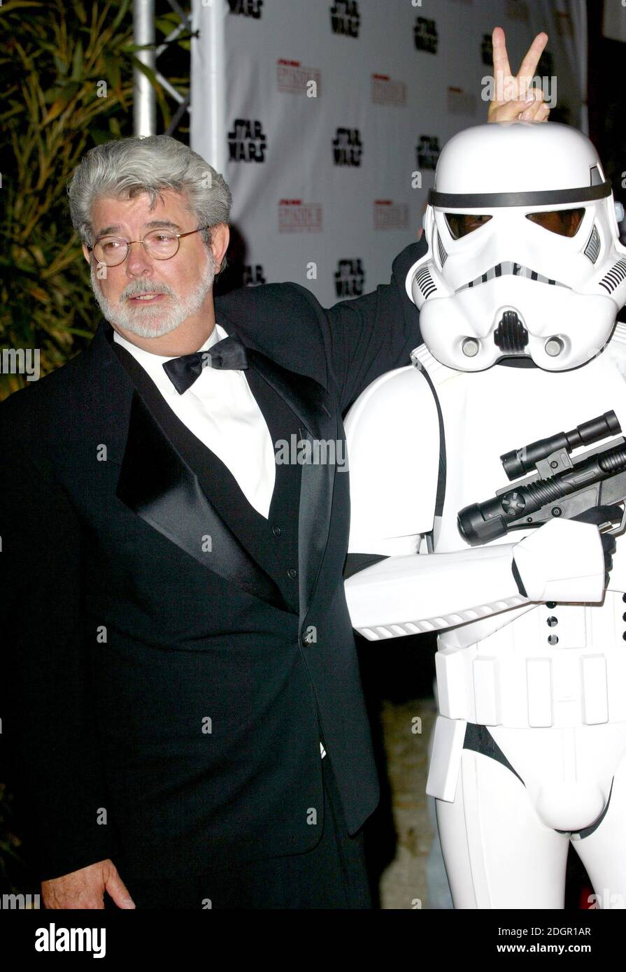 George Lucas arriving at the Star Wars, Revenge of the Sith party, held ...