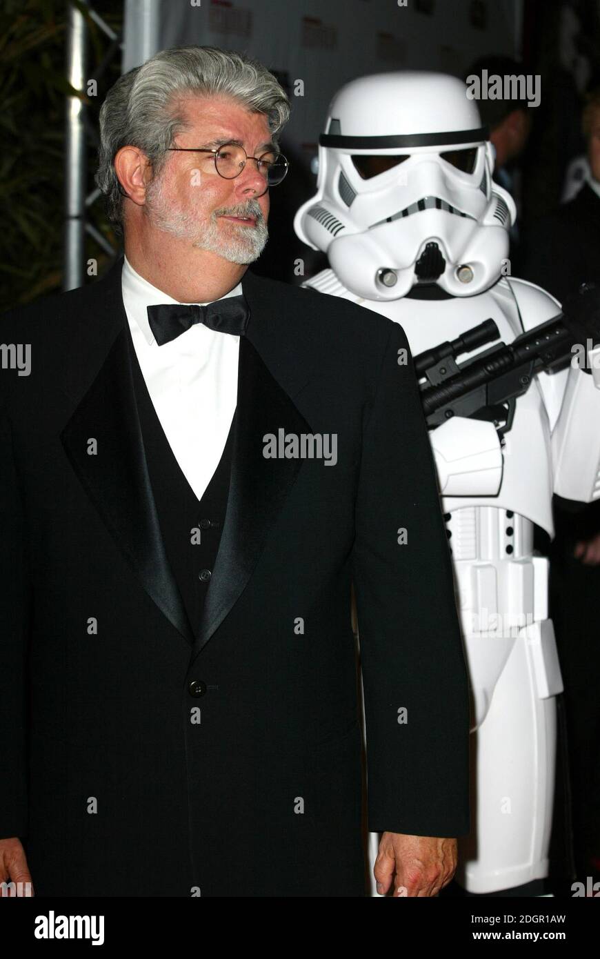George Lucas arriving at the Star Wars, Revenge of the Sith party, held ...