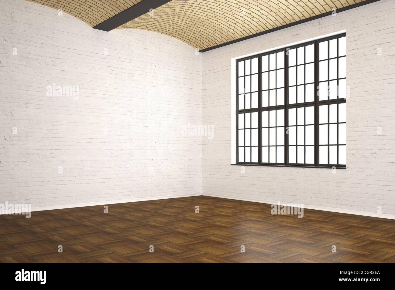 Rustic emty room with stone wall - Illustration Stock Photo - Alamy