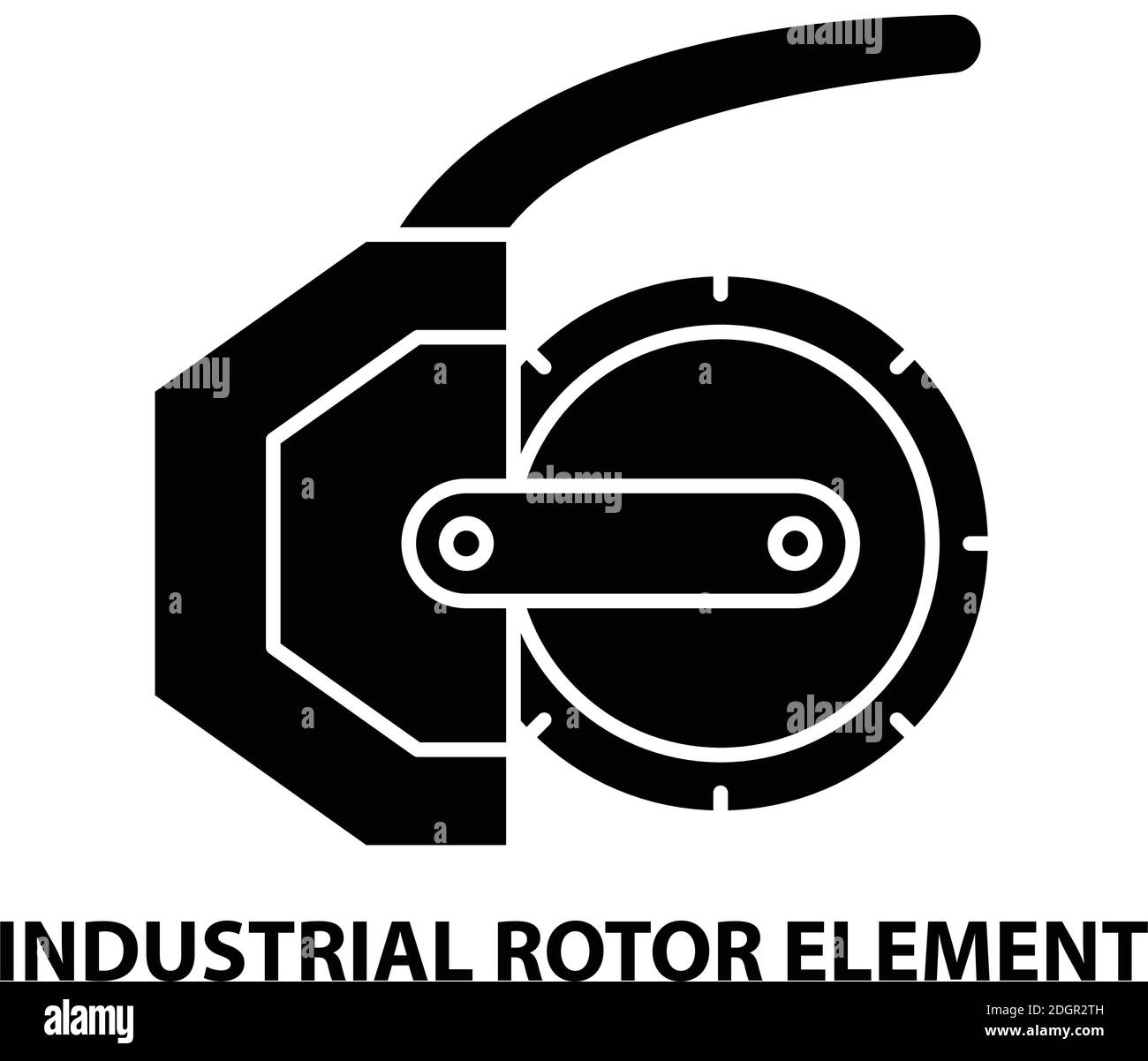 industrial rotor element icon, black vector sign with editable strokes ...