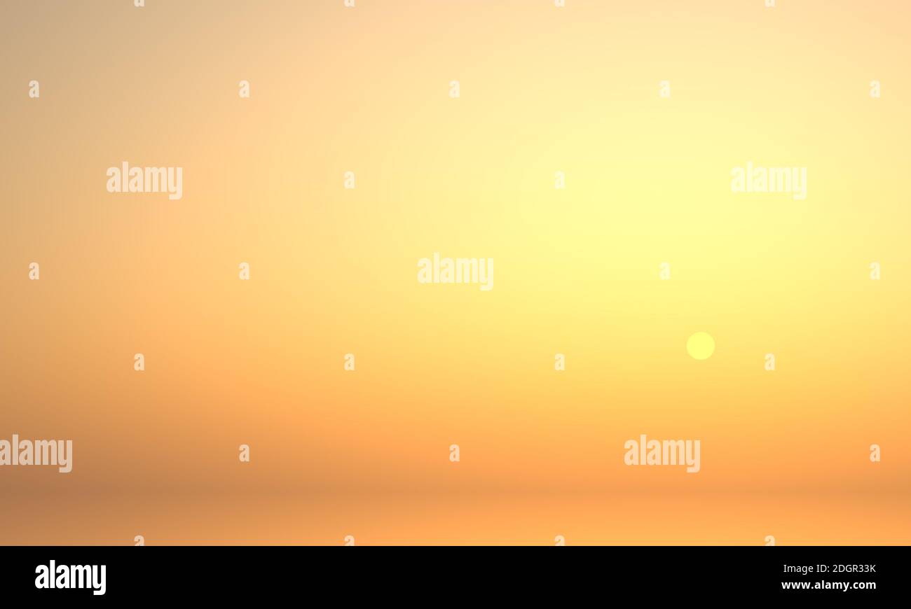 Abstract sunset with orange sky - 3D Illustration Stock Photo - Alamy