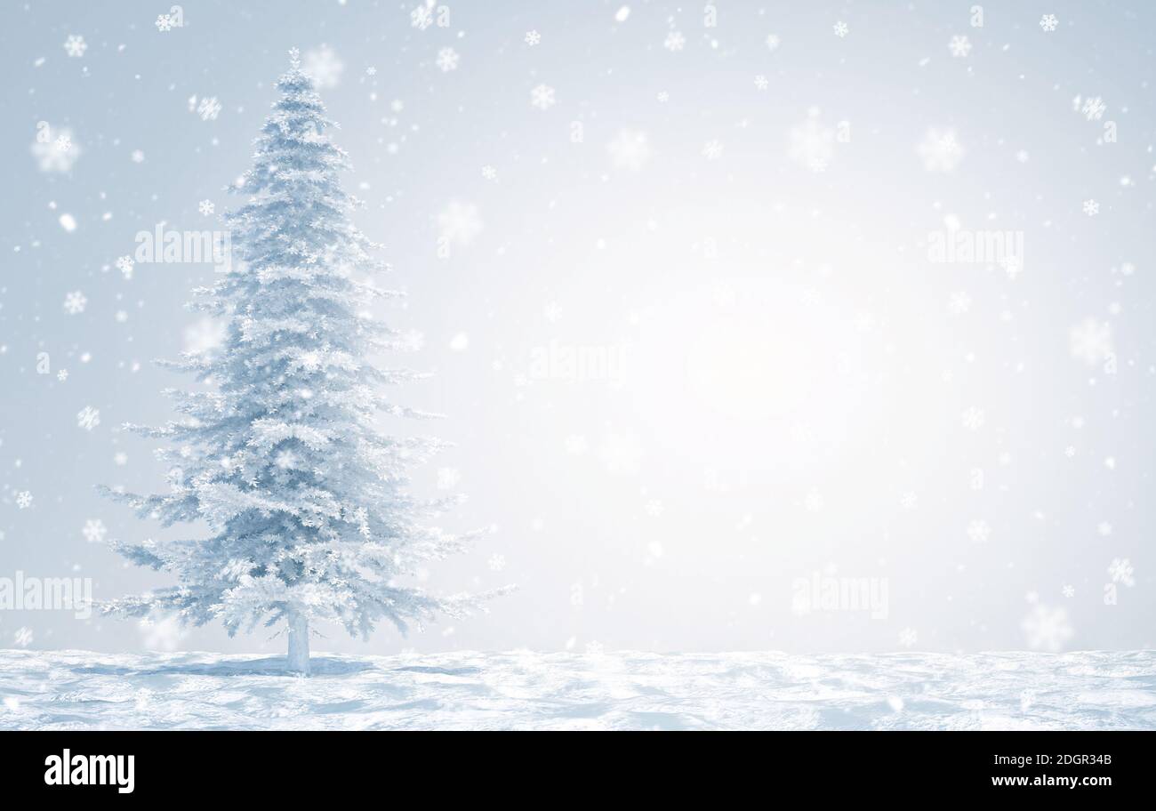 Merry christmas with snow flakes - Illustration Stock Photo - Alamy