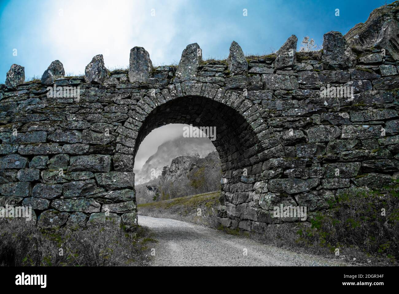 Old road bridge made from stone with an arch Stock Photo - Alamy