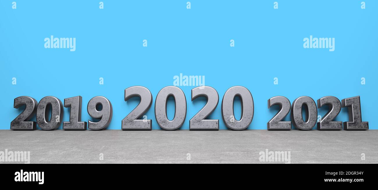 Happy near year 2020 symbol - 3D Illustration Stock Photo - Alamy