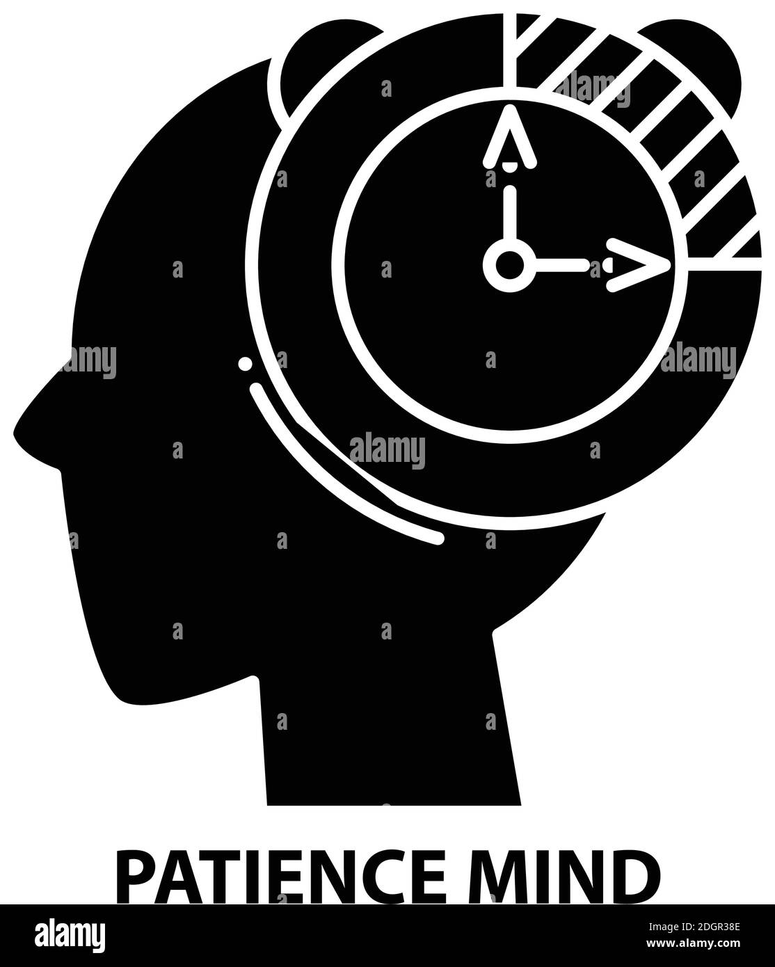 patience mind icon, black vector sign with editable strokes, concept ...