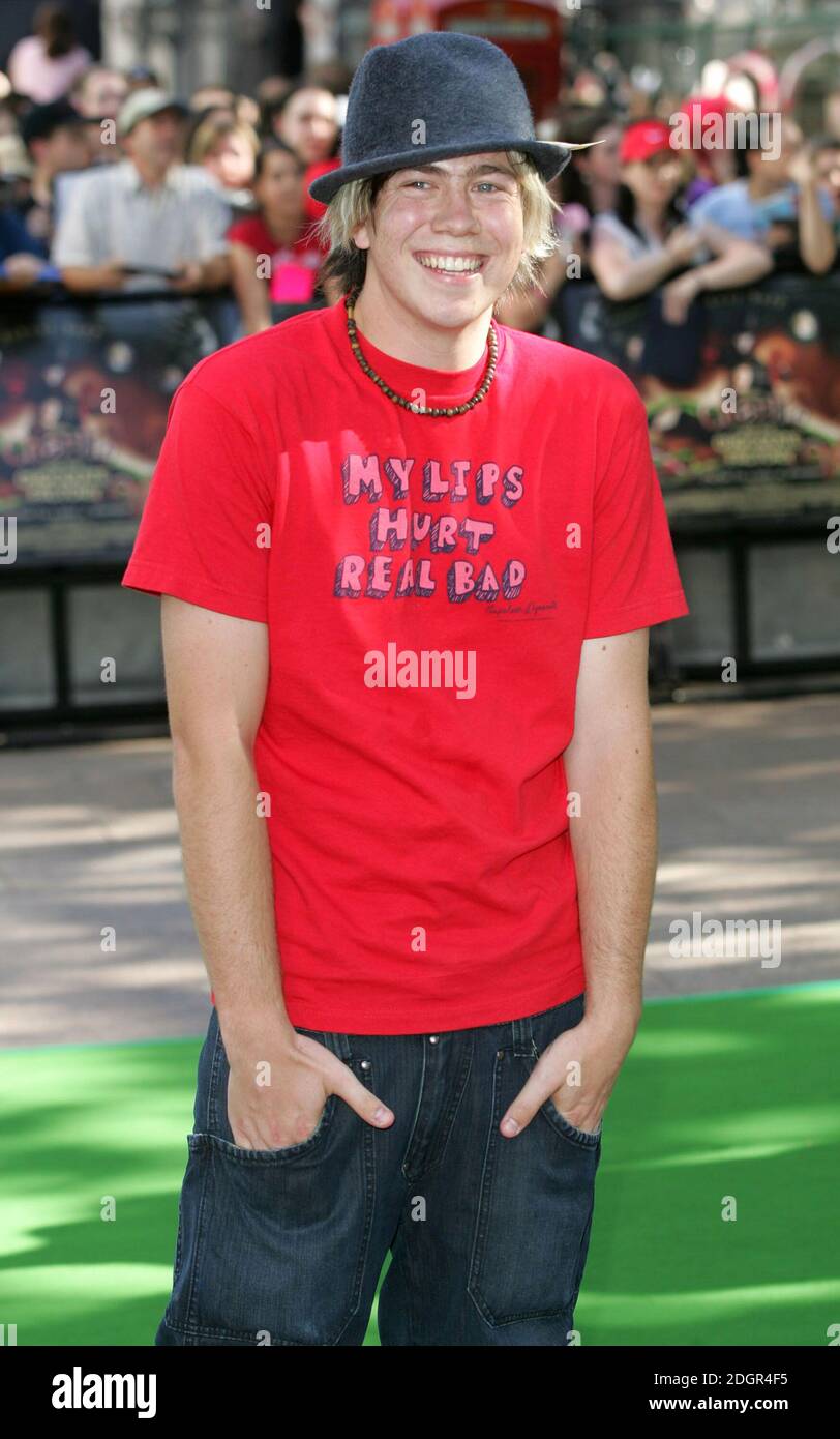 James from Busted arriving at the Charlie and the Chocolate Factory UK ...