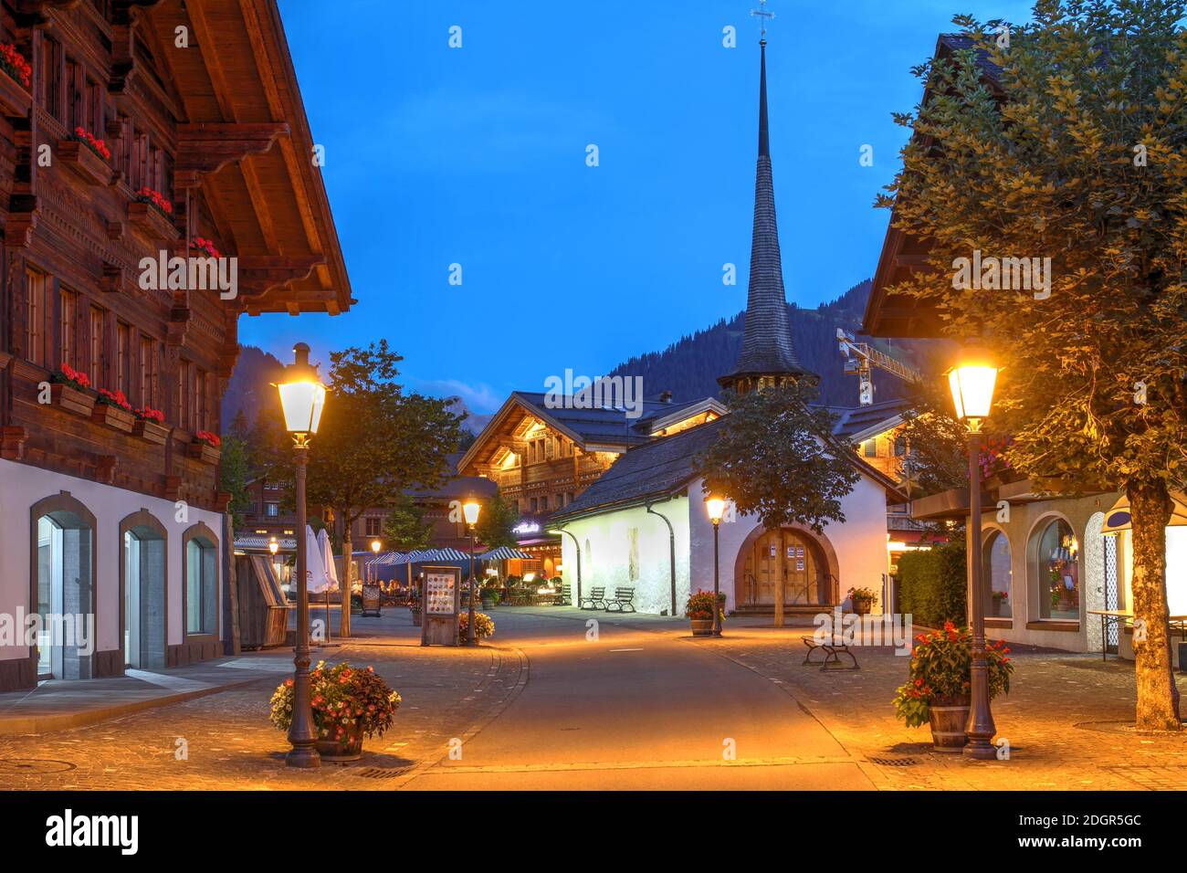 Ski village gstaad and night hi-res stock photography and images - Alamy