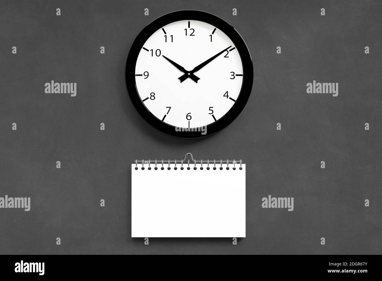 Calendar with Clock Stock Photo - Alamy