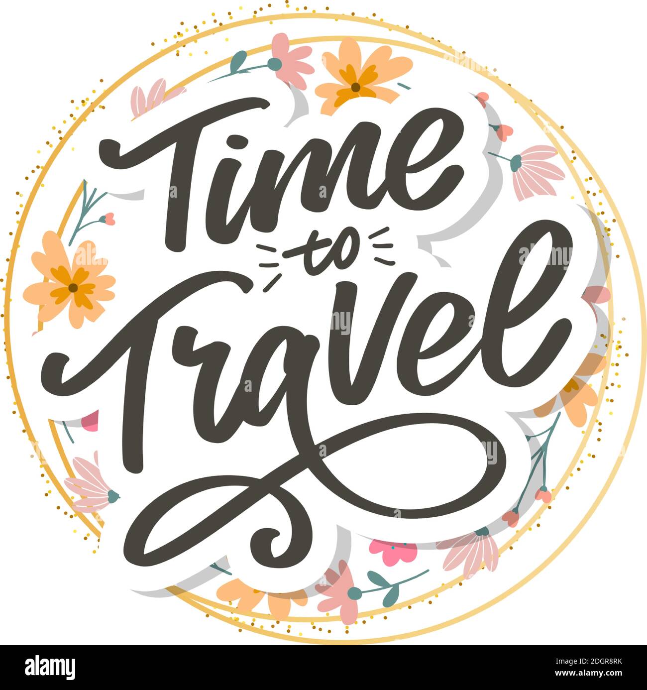Calligraphic Writing It's Travel Time . vector illustration Stock ...