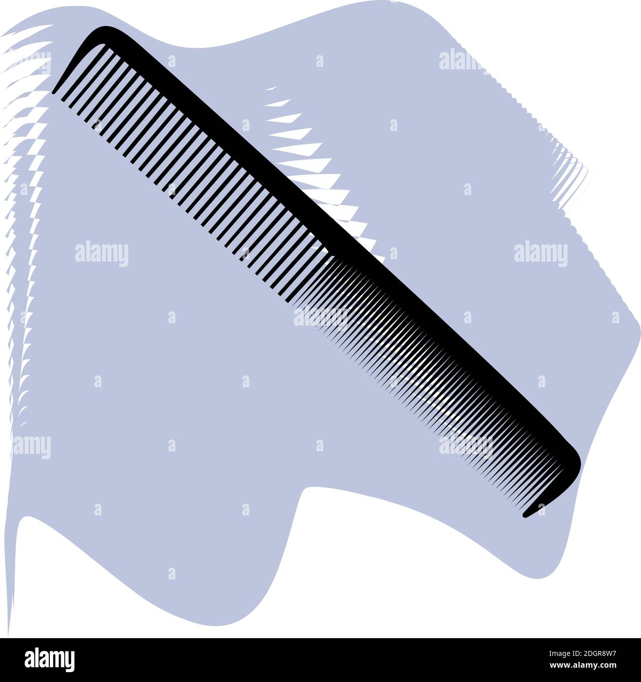 Comb vector, barber, salon, hair, black comb on lilac spot icon of a ...