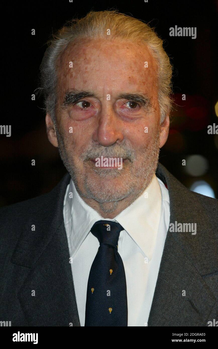 Christopher Lee arriving at the UK premiere of Tim Burton's Corpse ...