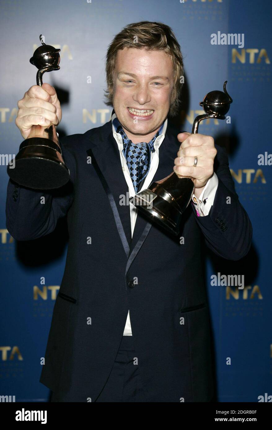 Jamie Oliver in the press room for the National Television Awards, at ...