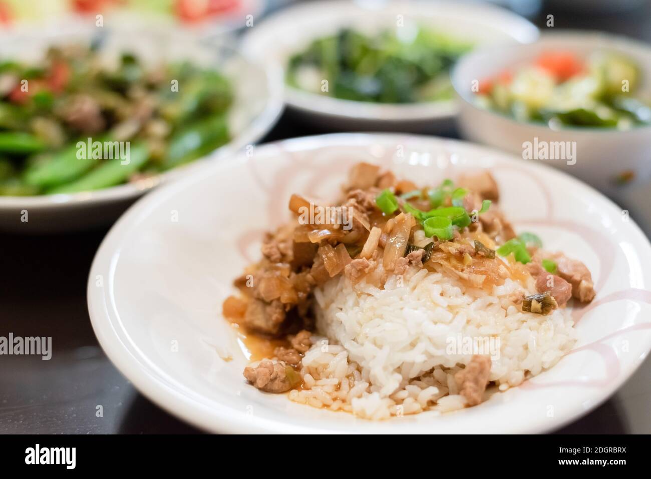Chinese braised pork on rice Stock Photo - Alamy