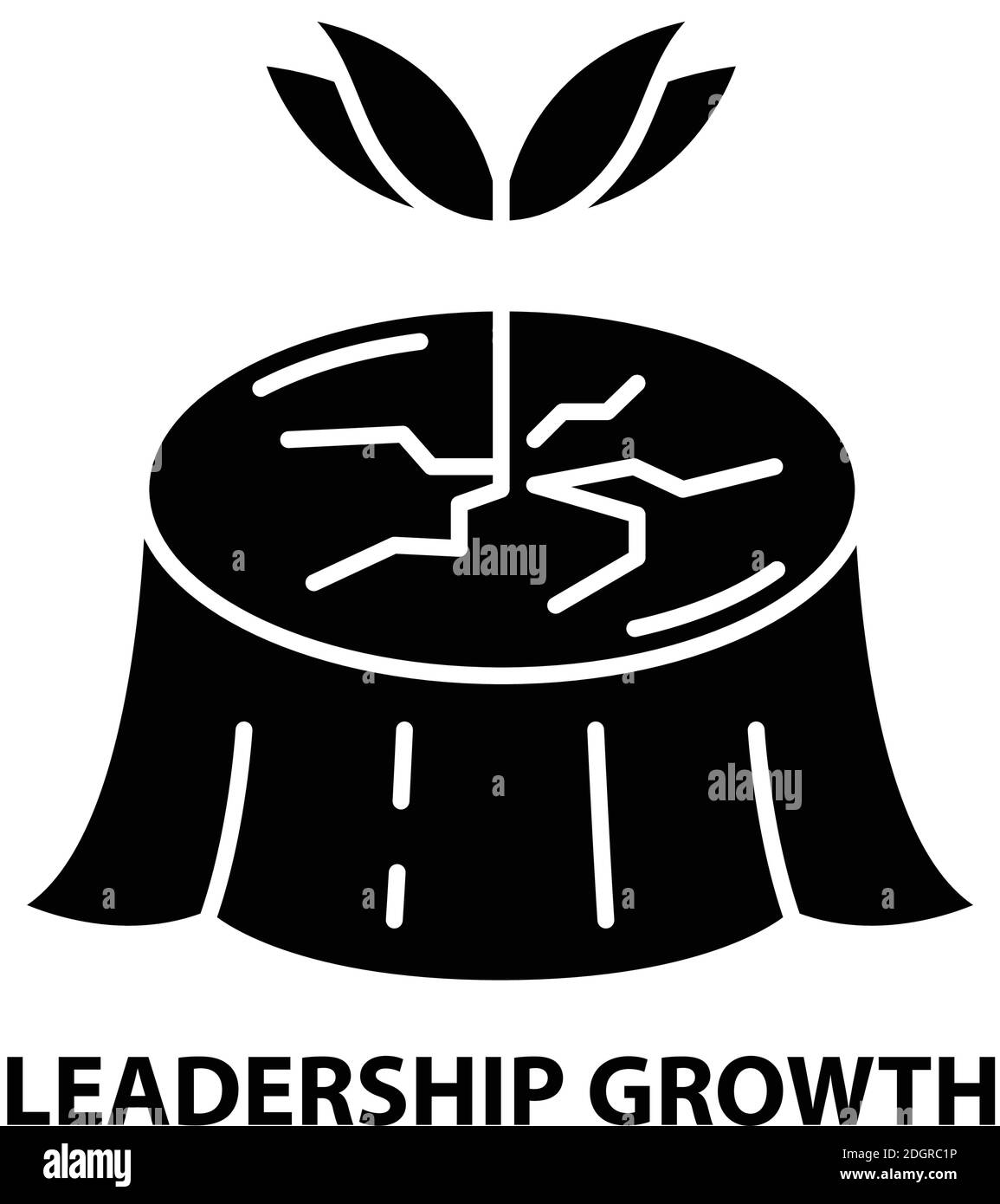 leadership growth icon, black vector sign with editable strokes ...