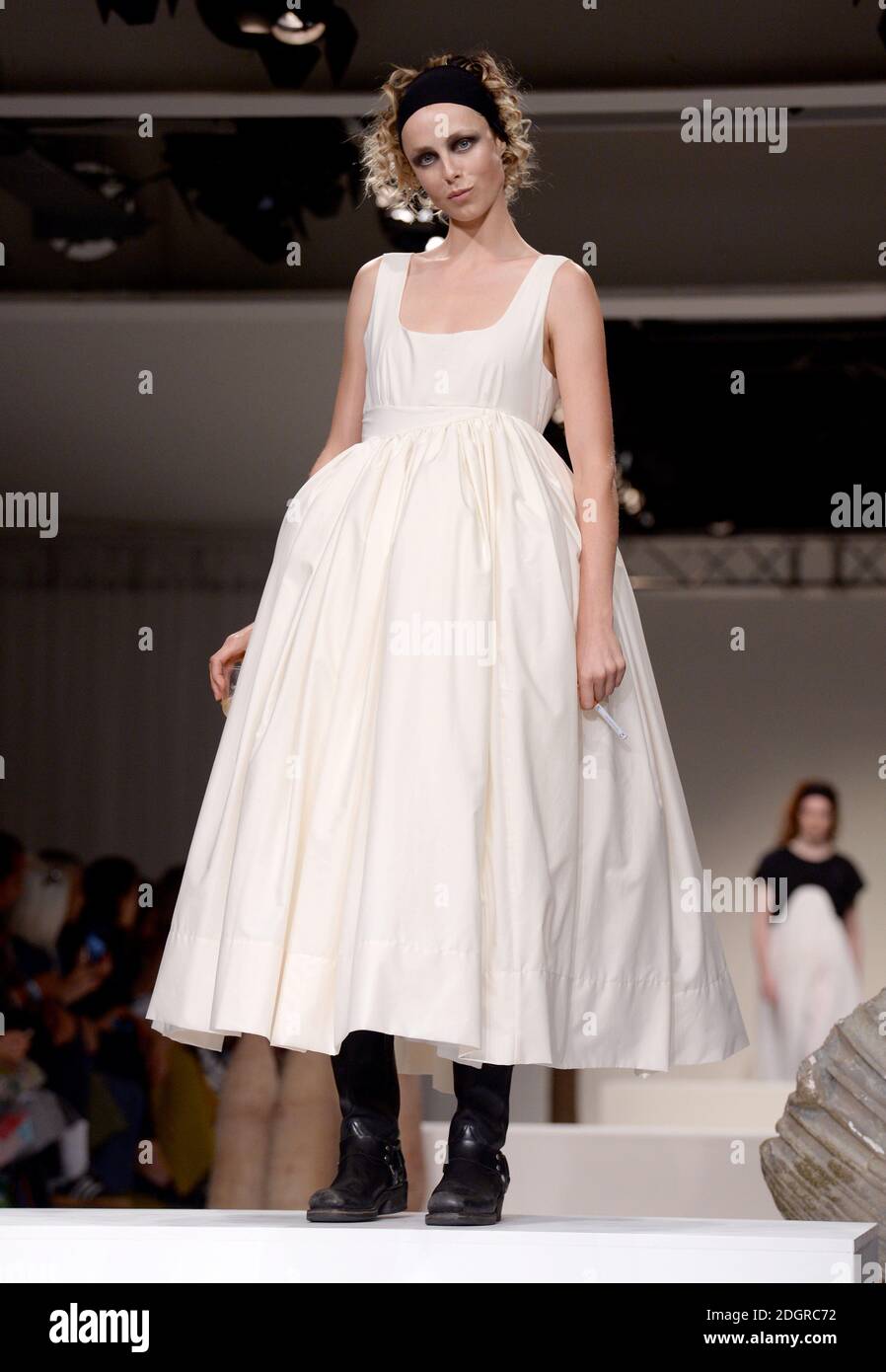 Edie Campbell on the catwalk during the Molly Goddard London Fashion ...