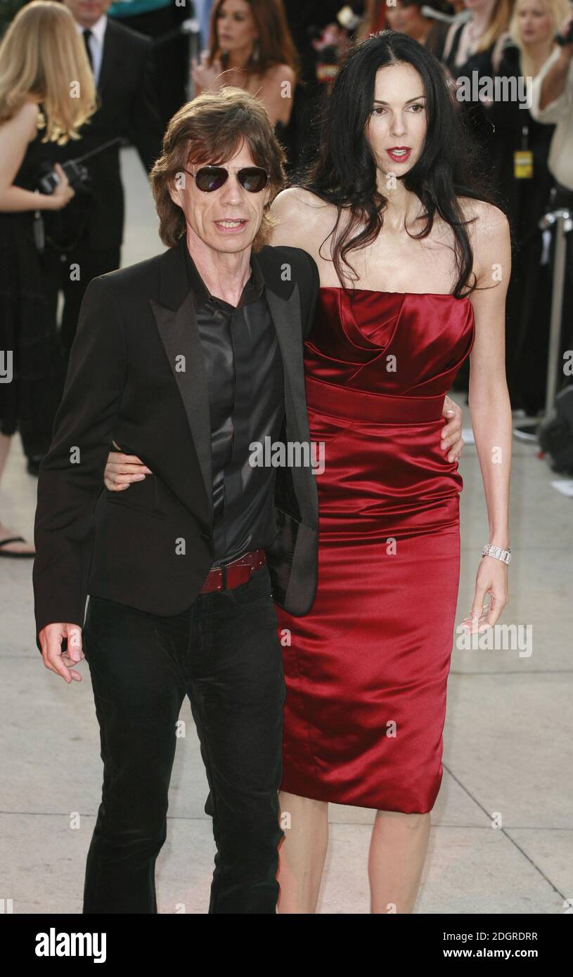 Mick Jagger and L'Wren Scott arriving at the Vanity Fair Oscars Party ...