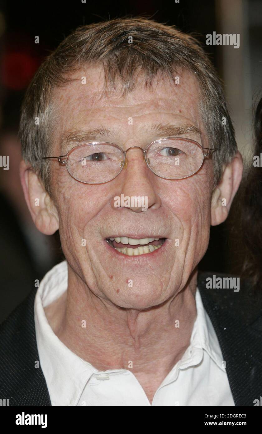 John Hurt arriving at the UK Premiere of V for Vendetta, Leicester ...