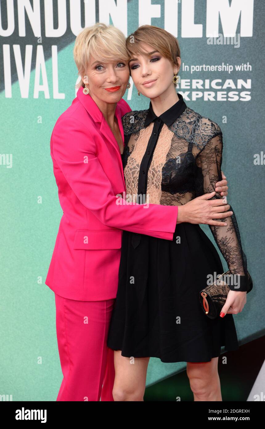 Emma Thompson and daughter Gaia Romilly Wise arriving at the London ...