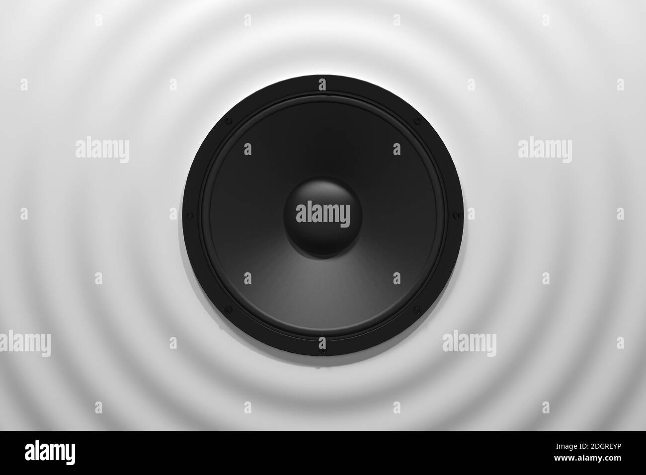 Abstract sound speaker with dynamic bass waves - 3D Illustration Stock ...