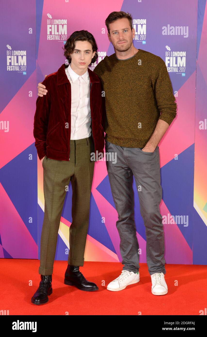Timothy Chalamet and Armie Hammer attending the Call Me By Your Name ...