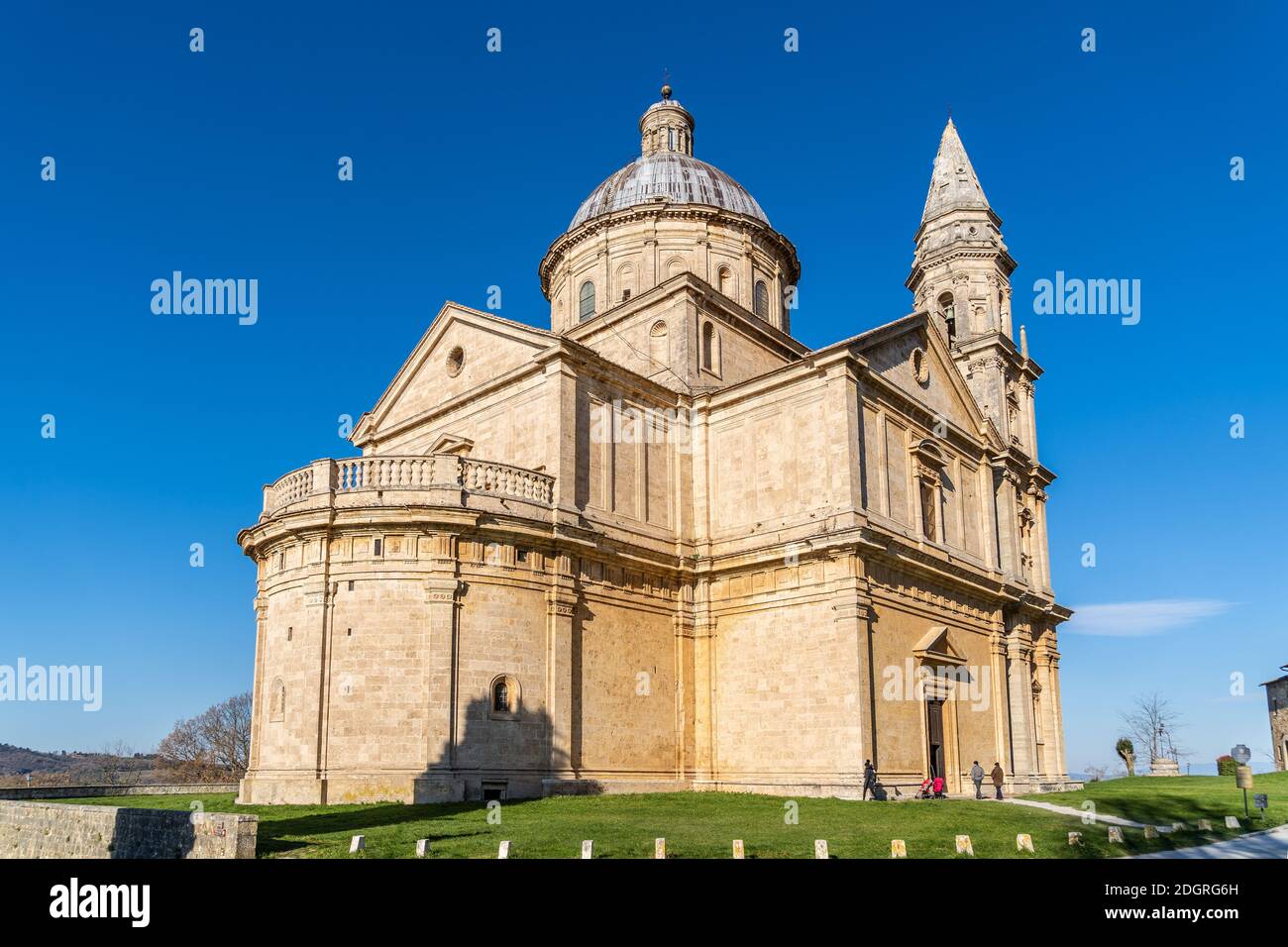 The Temple of San Biagio, imposing travertine church, in the middle of ...