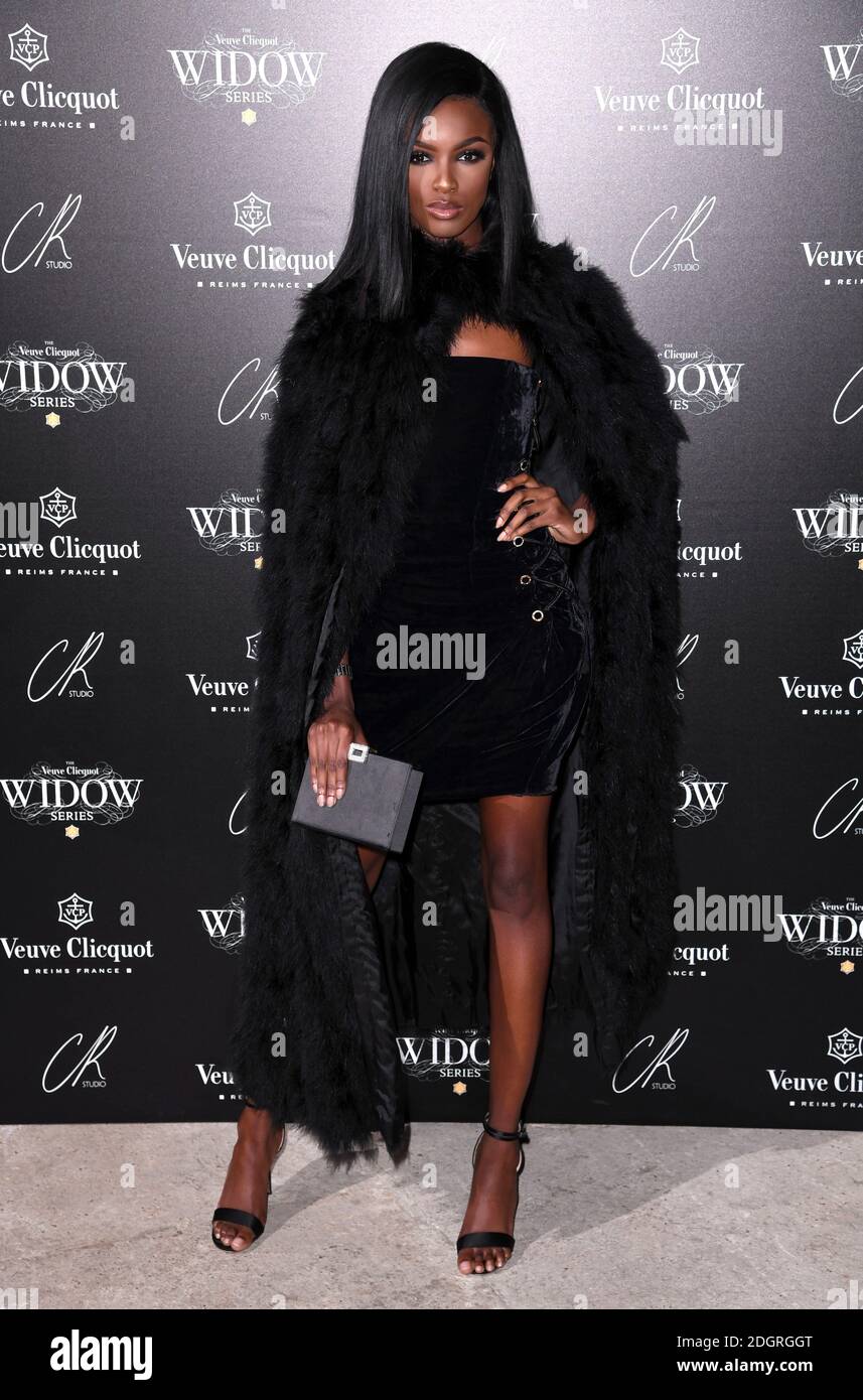 Leonie Anderson arriving at the Veuve Clicqout Widow Series Party with ...