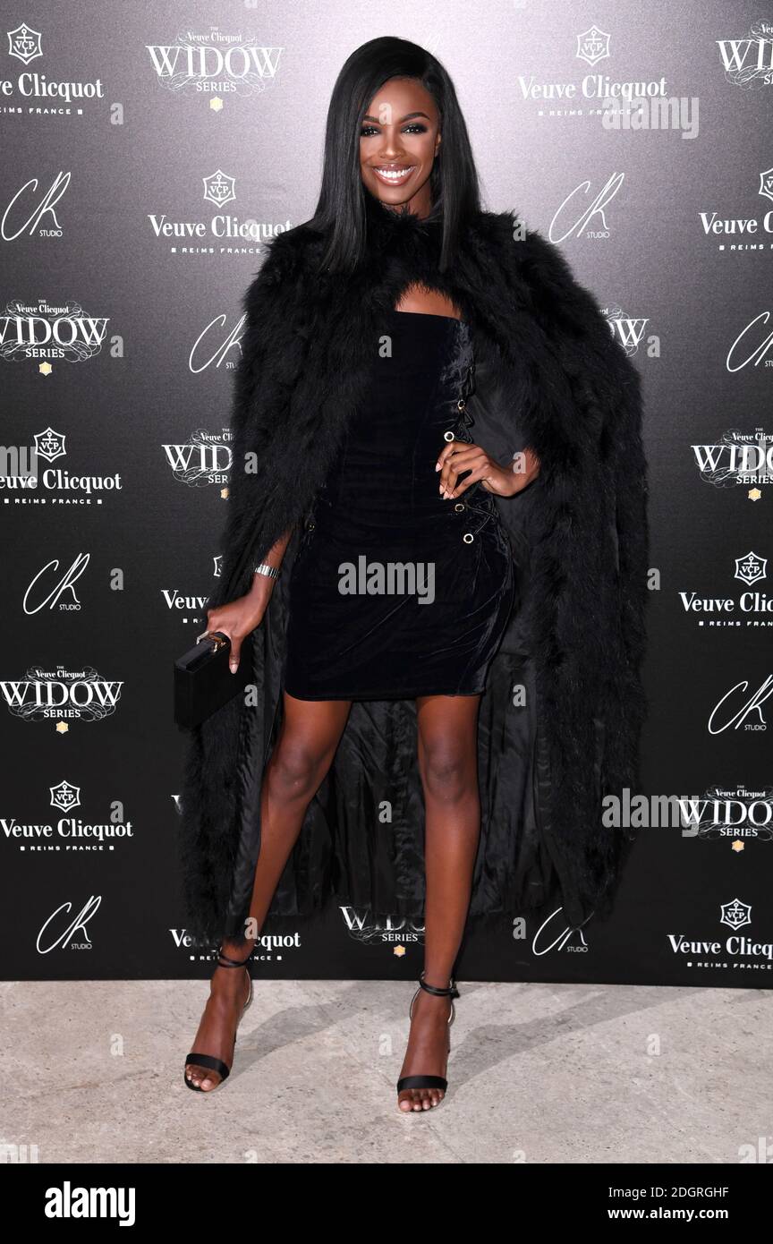 Leonie Anderson arriving at the Veuve Clicqout Widow Series Party with ...