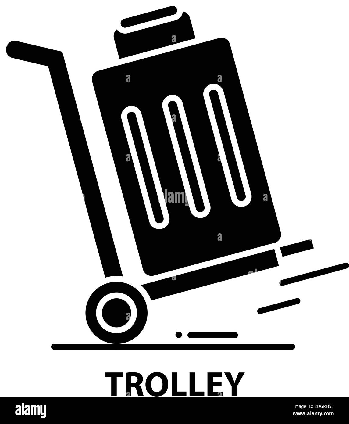 trolley icon, black vector sign with editable strokes, concept ...