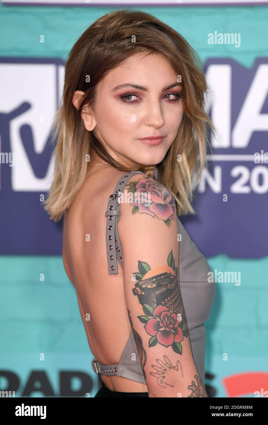 Julia Michaels arriving at the MTV Europe Music Awards 2017 held at The SSE Arena, London. Photo ...