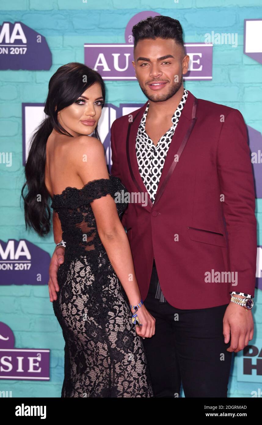 Abbie Holborn and Nathan Henry arriving at the MTV Europe Music Awards ...