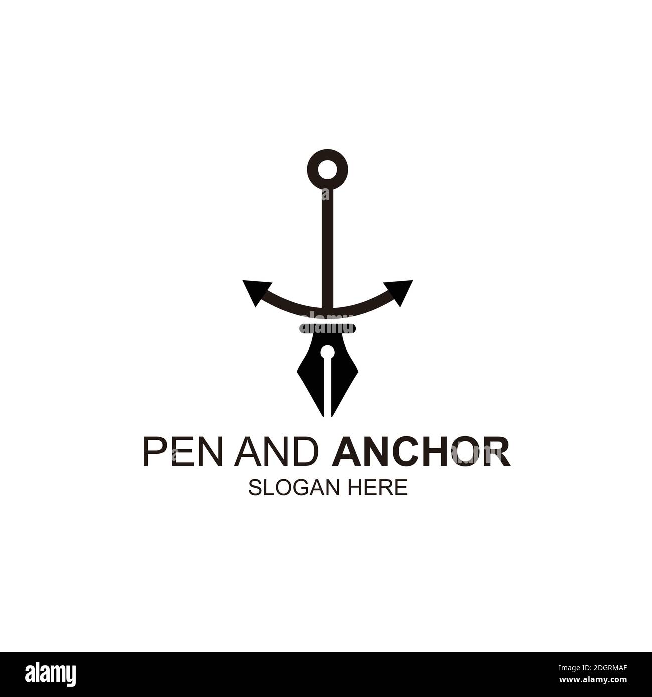 symbol icon Illustration Of anchor and pen inspiration Stock Vector ...