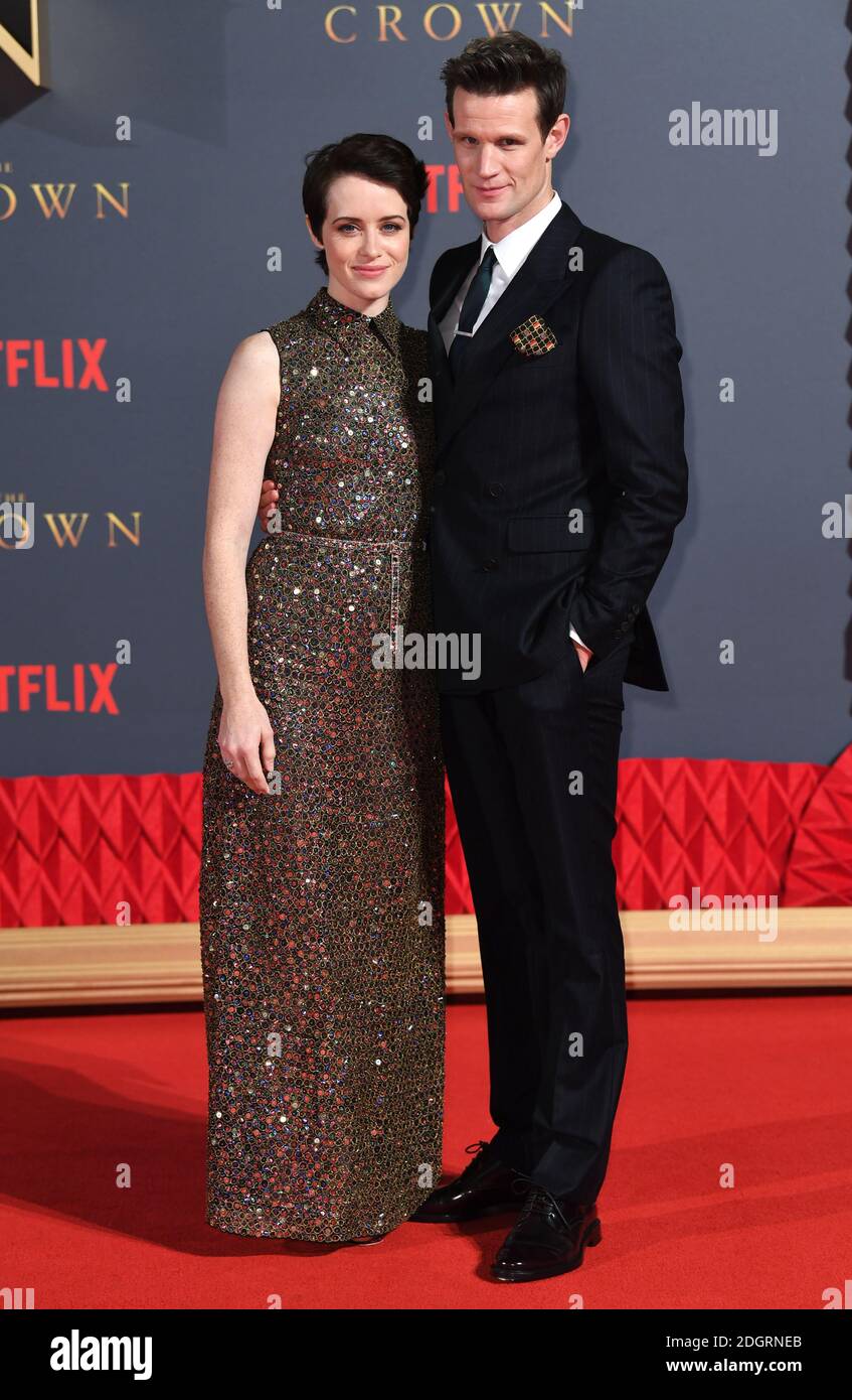 Claire foy attending season two premiere crown odeon hi-res stock ...