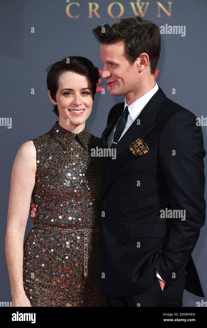 Claire foy attending season two premiere crown odeon hi-res stock ...
