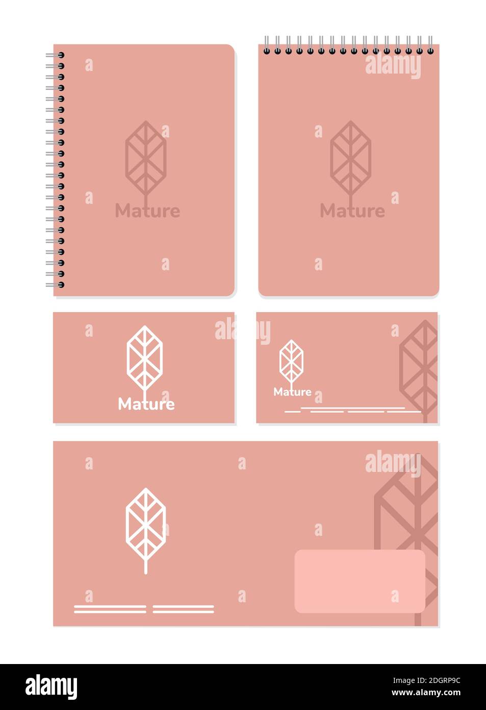 notebooks and bundle of mockup set elements with white background ...
