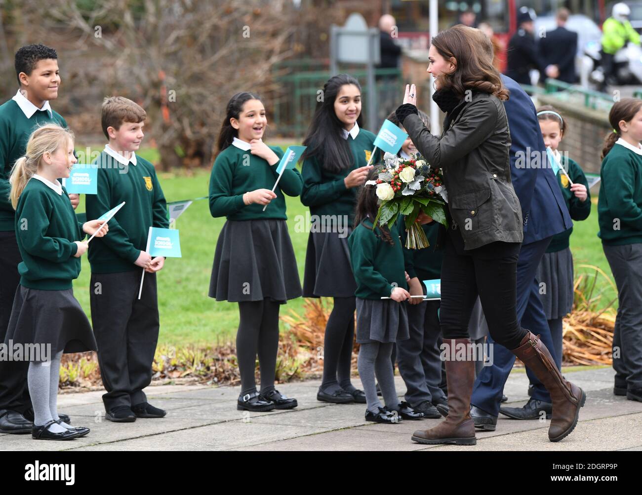 The Duchess of Cambridge at the Robin Hood Primary School, London to ...