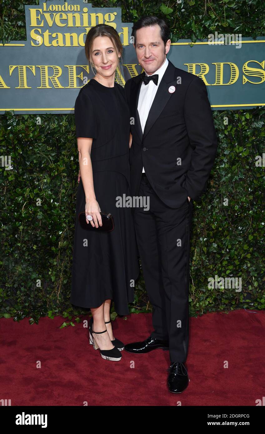 Bertie Carvel (R) and Sally Scott arrive at the Evening Standard ...