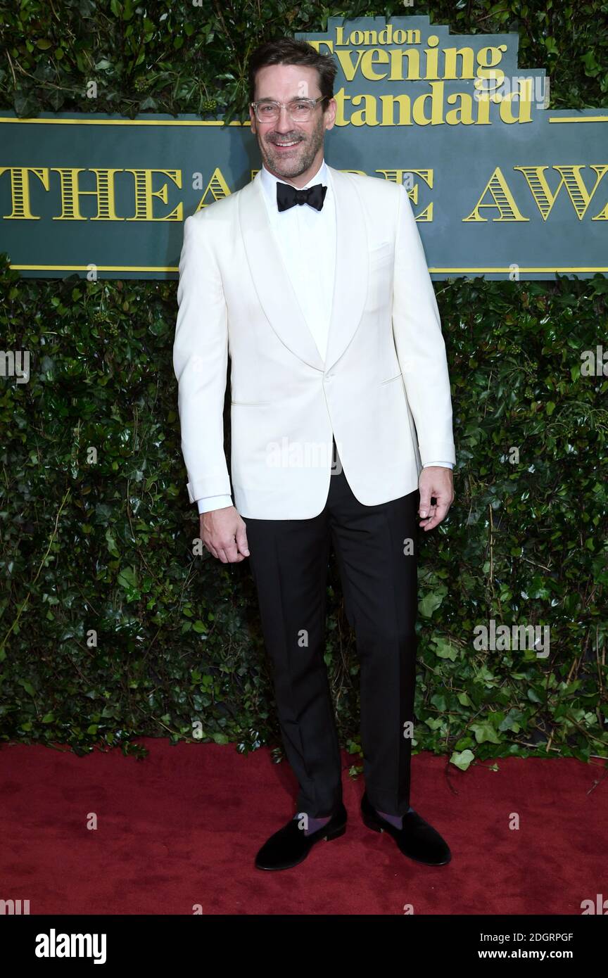 Jon Hamm arrives at the Evening Standard Theatre Awards at the Theatre ...