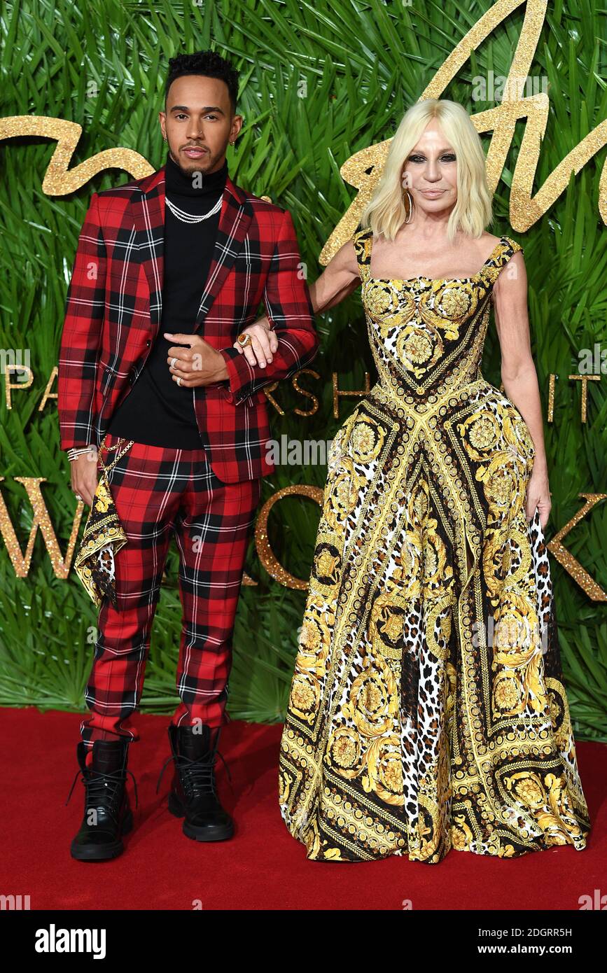 Donatella Versace And Lewis Hamilton High Resolution Stock Photography ...
