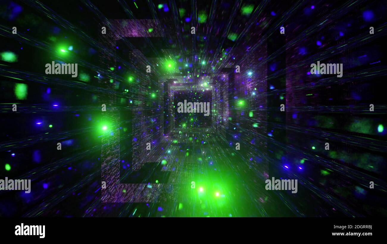 Green particles tunnel hi-res stock photography and images - Alamy