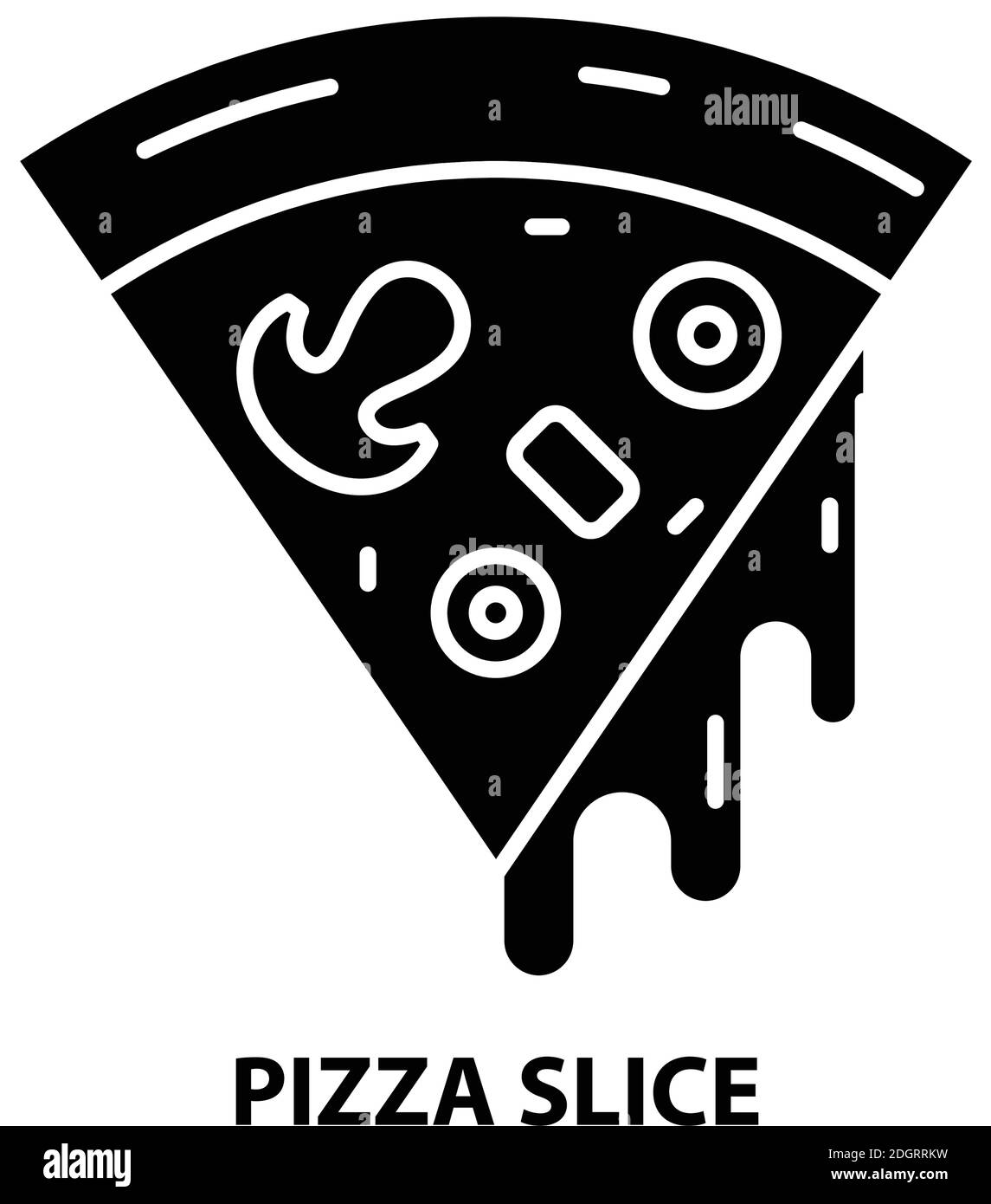 pizza slice icon, black vector sign with editable strokes, concept ...
