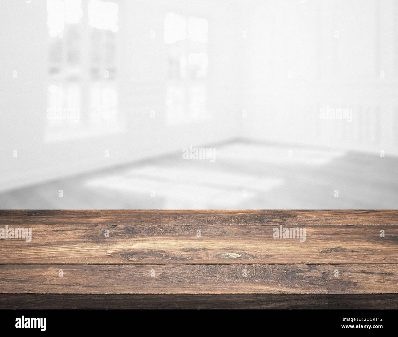 Blank table top in front of blurry room - Illustration Stock Photo - Alamy