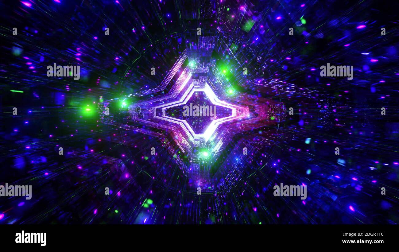 Color changing space galaxy particles 3d illustration background ...