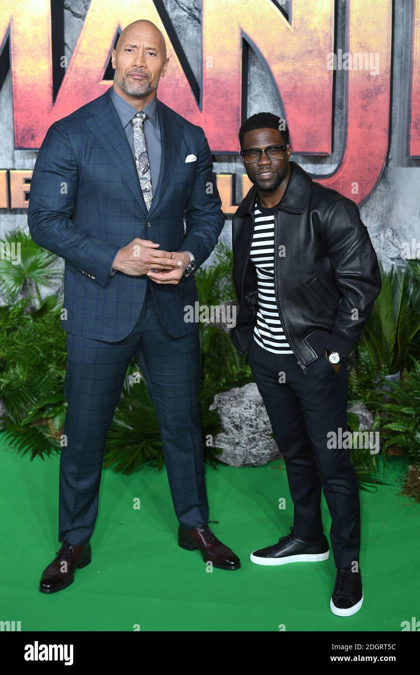 Dwayne Johnson and Kevin Hart (right) attending the UK Film premiere ...