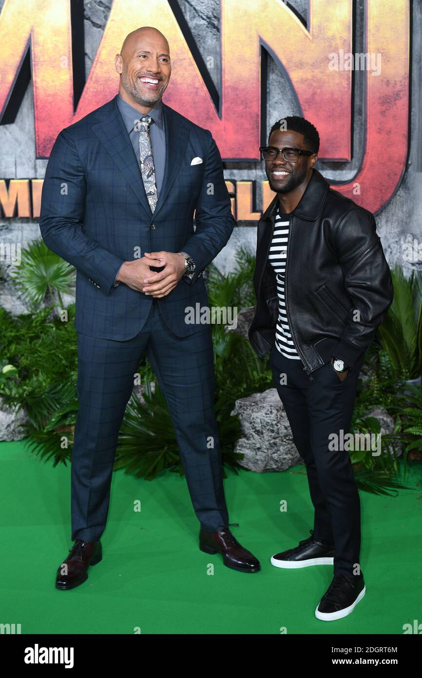 Dwayne Johnson and Kevin Hart (right) attending the UK Film premiere ...