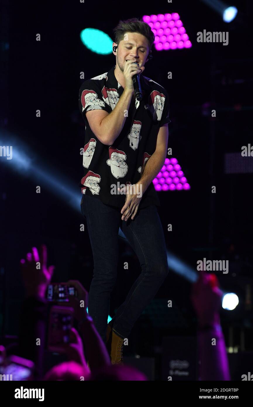 Niall Horan on stage during day one of Capital's Jingle Bell Ball 2017 ...