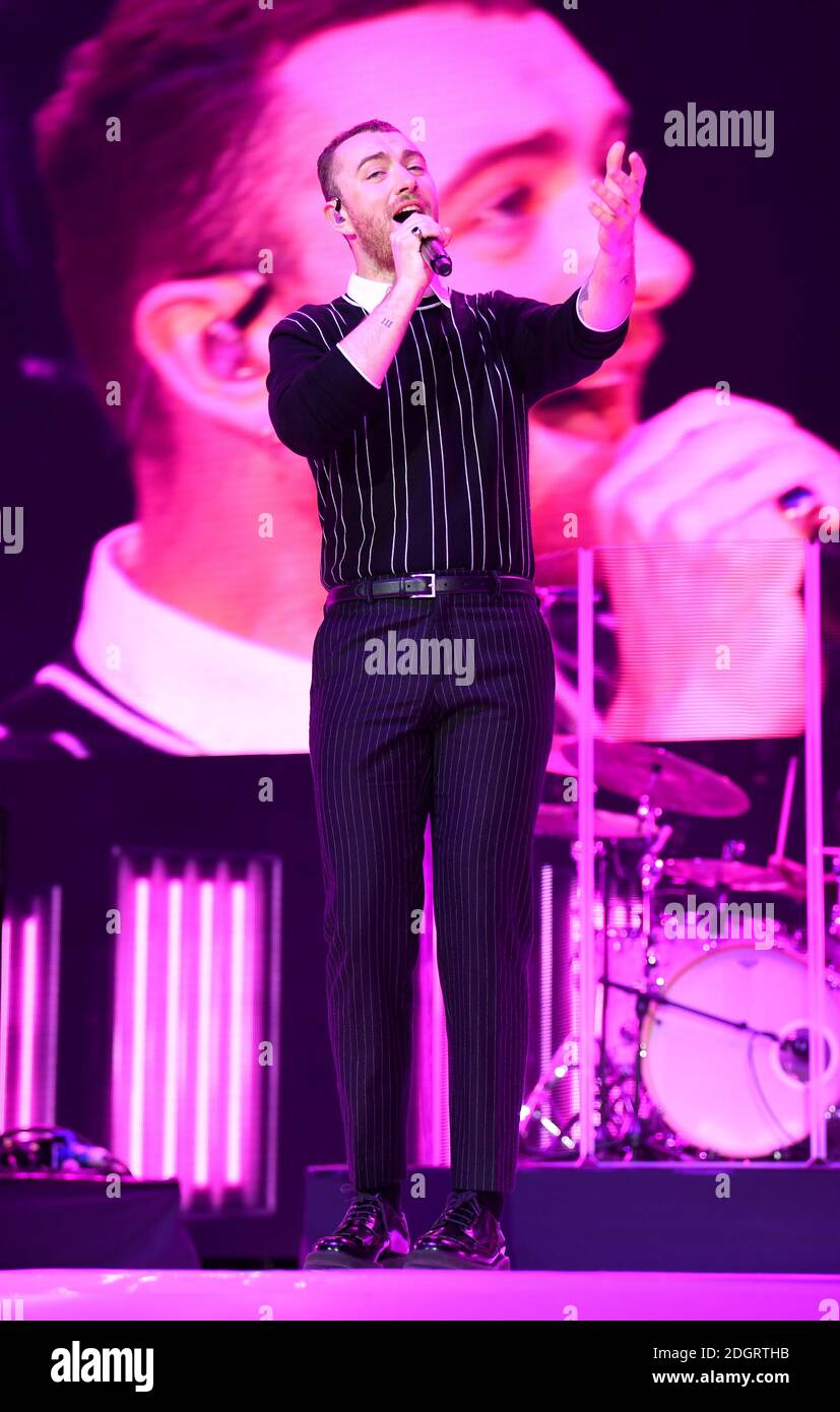 Sam Smith on stage during day one of Capital's Jingle Bell Ball 2017 ...