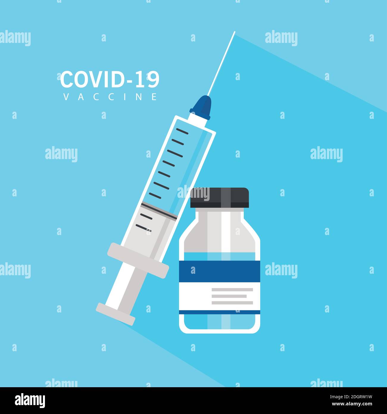 covid19 vaccine hope poster with syringe and vial vector illustration ...