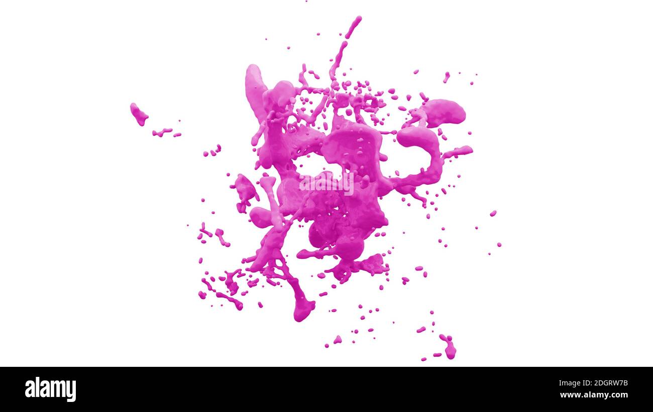 Abstract isolated colored liquid splash in front of white background ...